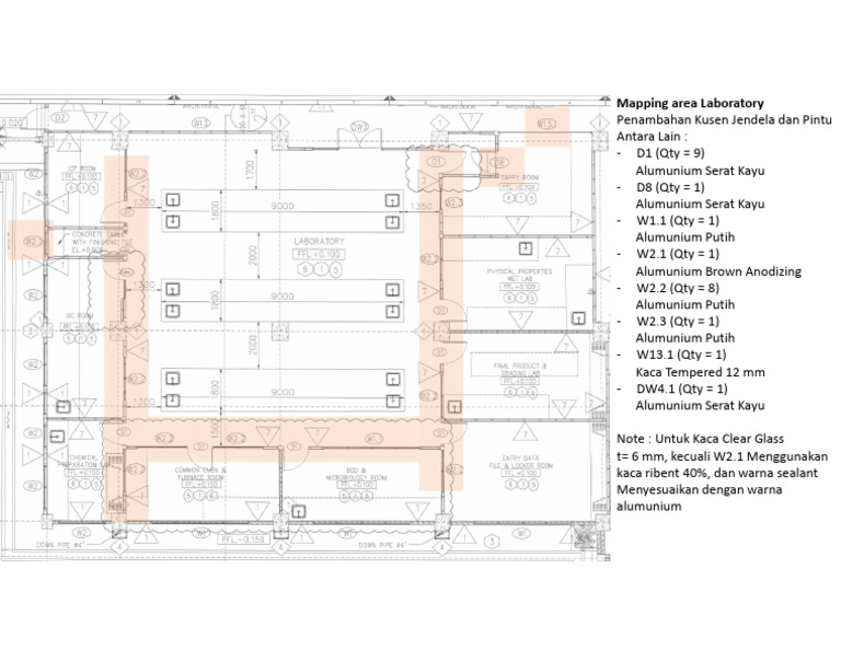 Mapping Alumunium Jendela Dan Pintu - Area Laboratory | PDF