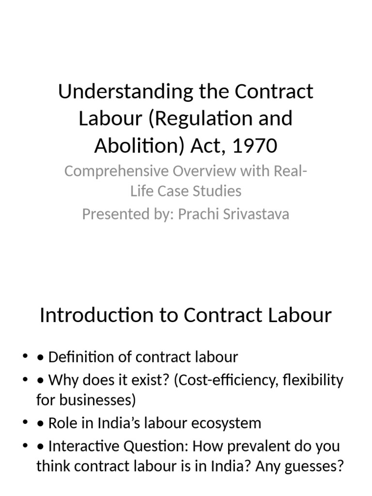 Contract Labour Act Presentation | PDF