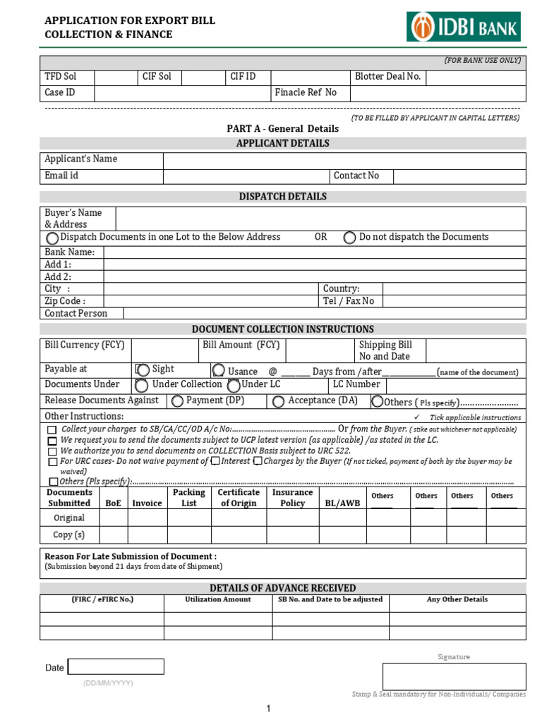 Appl - Export - Bill - Collection - and - Finance | PDF