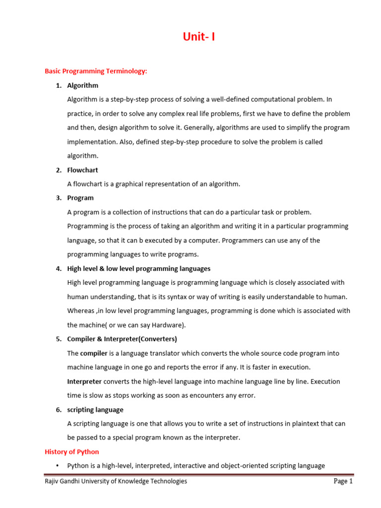 P2 Unit 1 (Python) | PDF