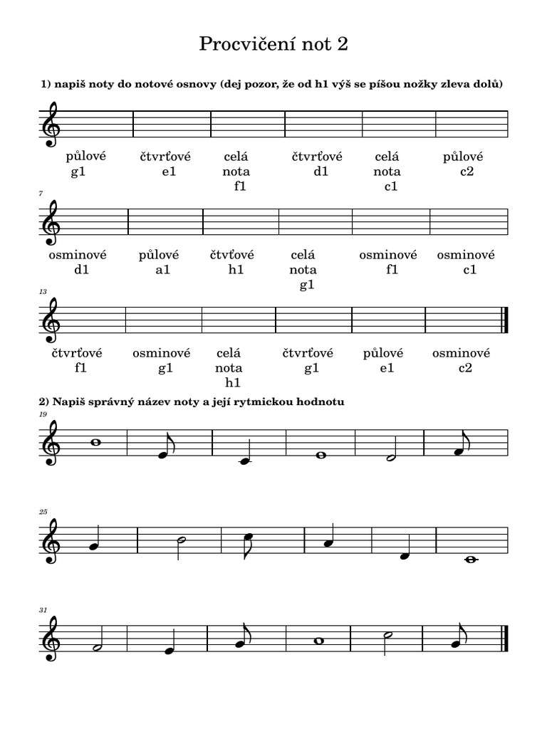 Cvičení Noty 2 | PDF