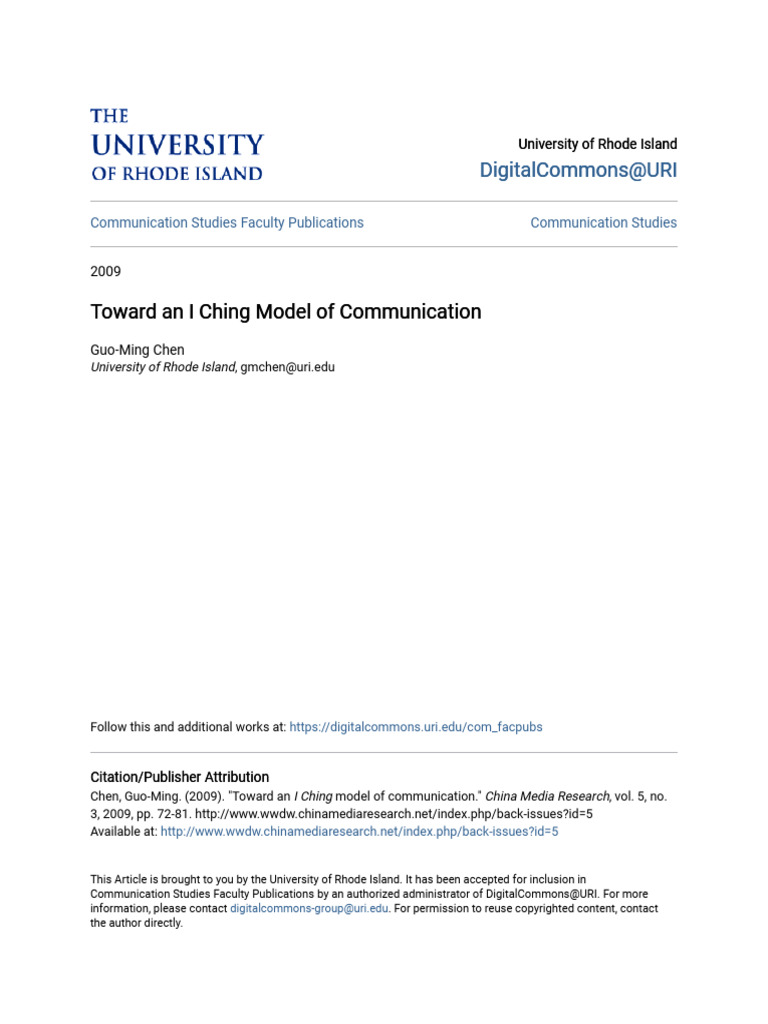 Toward An I Ching Model of Communication | PDF