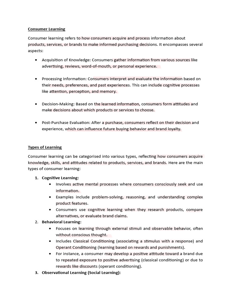 consumer learning | PDF