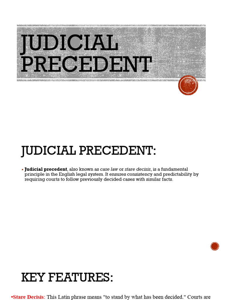 Judicial Precedent | PDF
