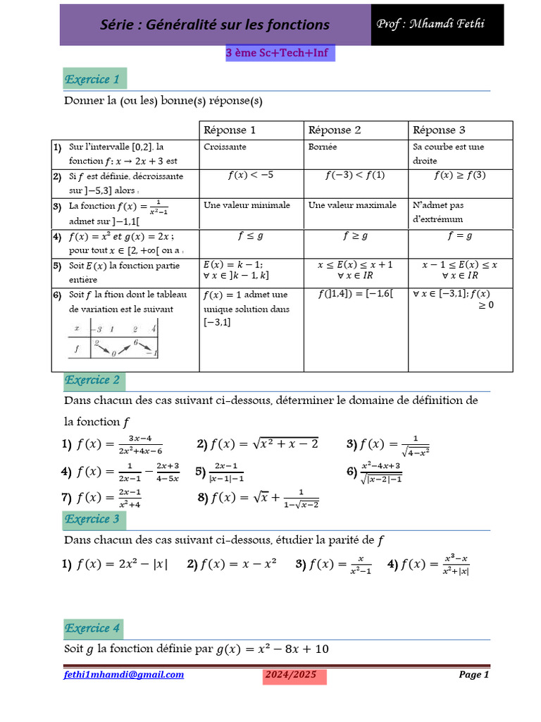 Série-Génér Sur Les Ftion 2024-2025 | PDF