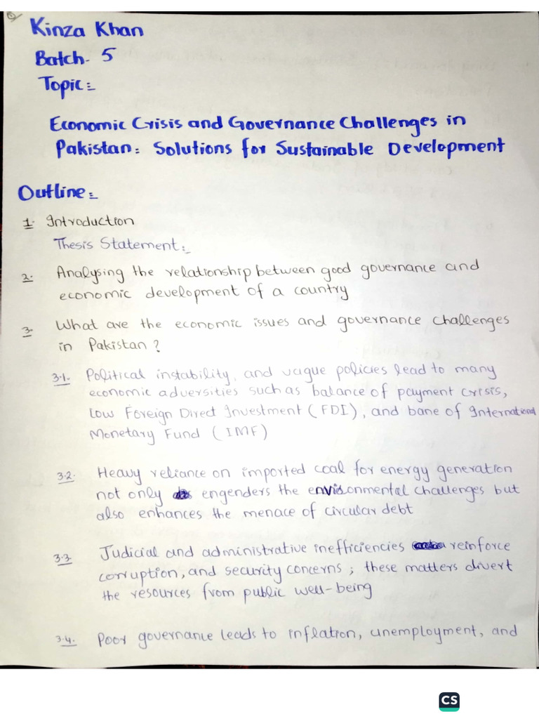 Kinza Khan.. Outline Solutions For Sustainable Development | PDF