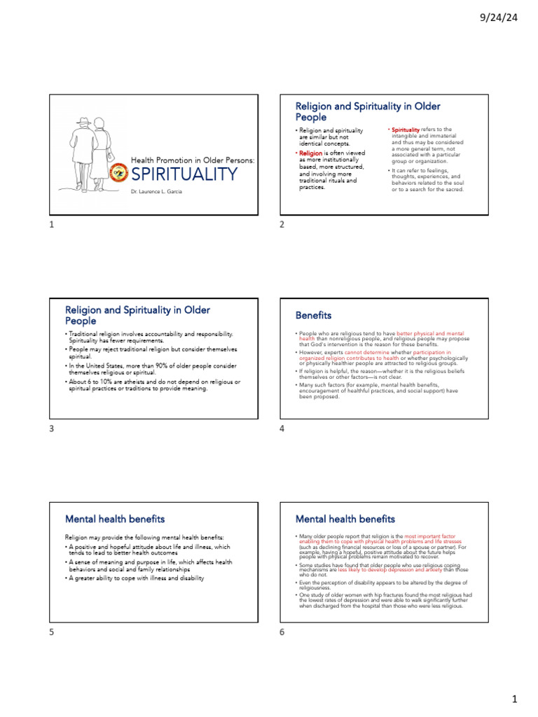 COP - Health Promotion in Older Persons Spirituality Sexuality ...