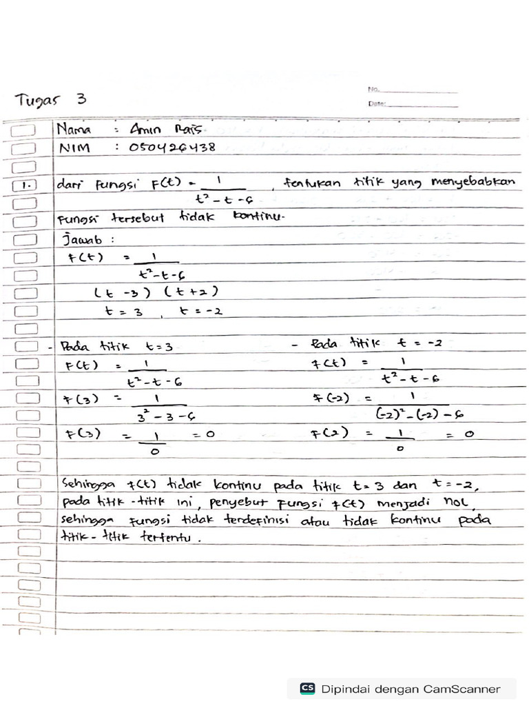 Tugas 3 - Amin Rais 050426438 | PDF