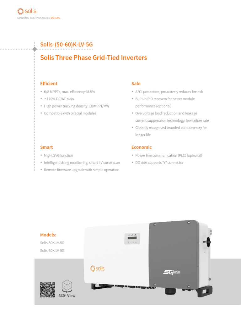 Solis Datasheet Solis - (50-60) K-LV-5G Global V2,4 202408 | PDF ...