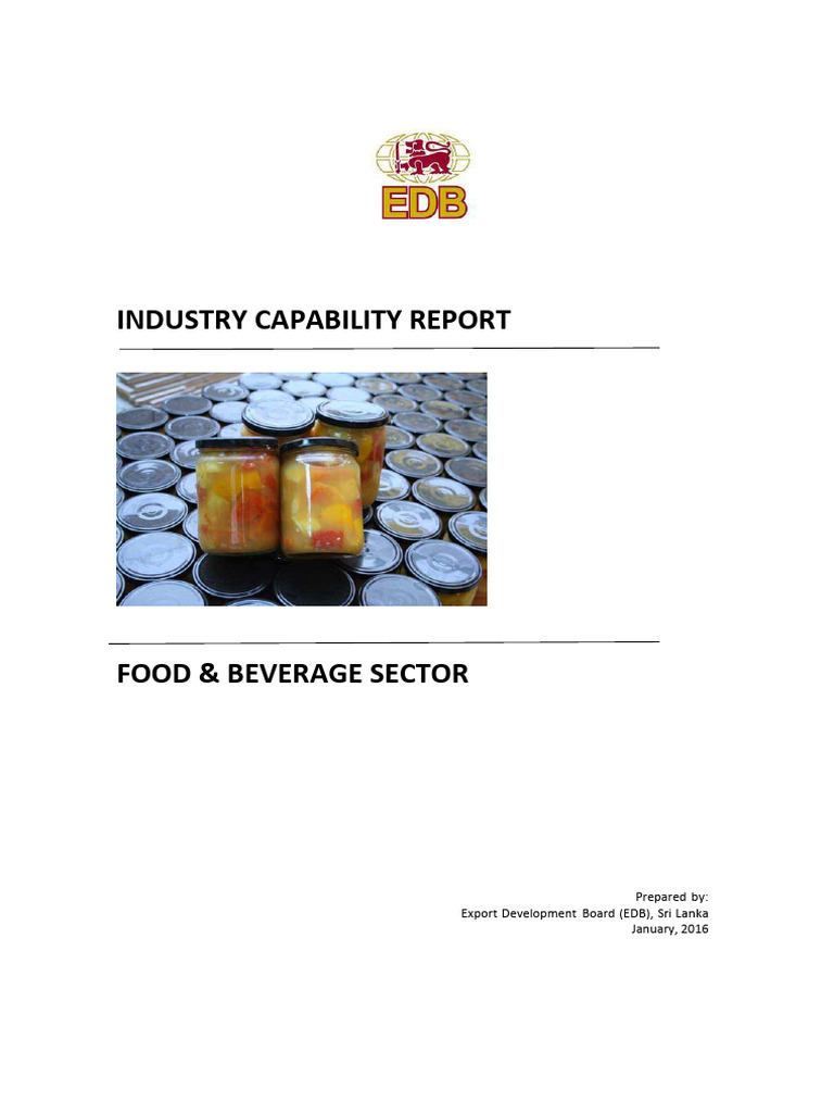 2016 01 Industry Capability Report Sri Lankan Food and Beverage | PDF