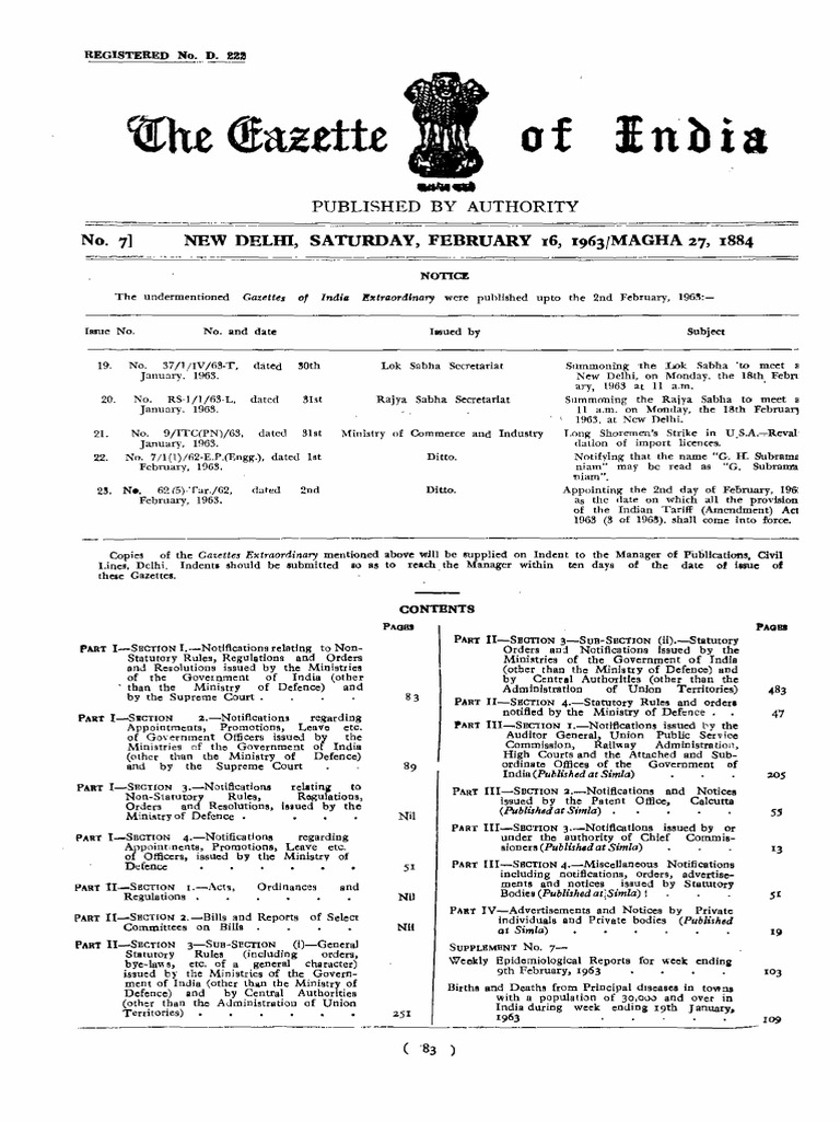 The Gazette: of India | PDF