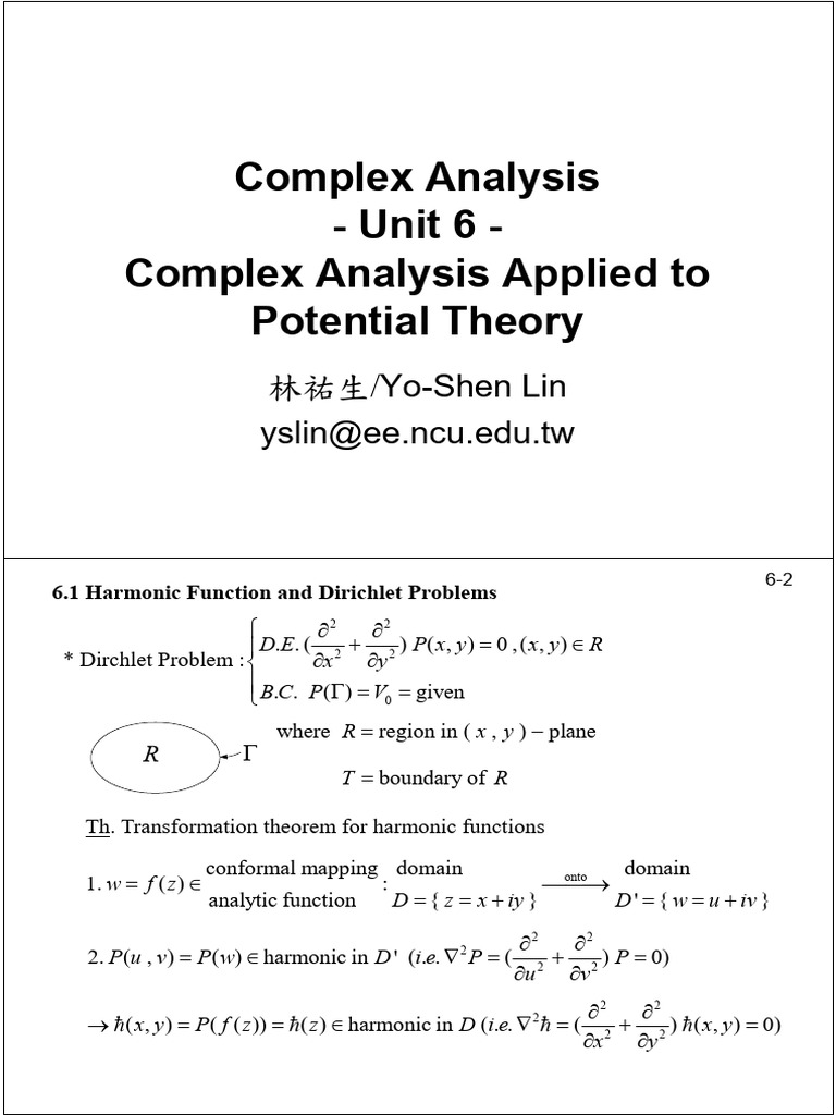 Complex Analysis110 - Unit 6 | PDF