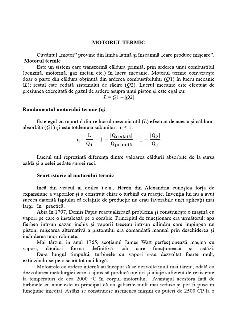 motorul termic | PDF