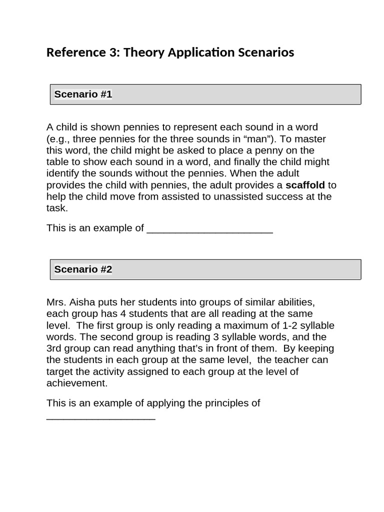 Card Sort - Reference 3 - Learning Theory Examples | PDF