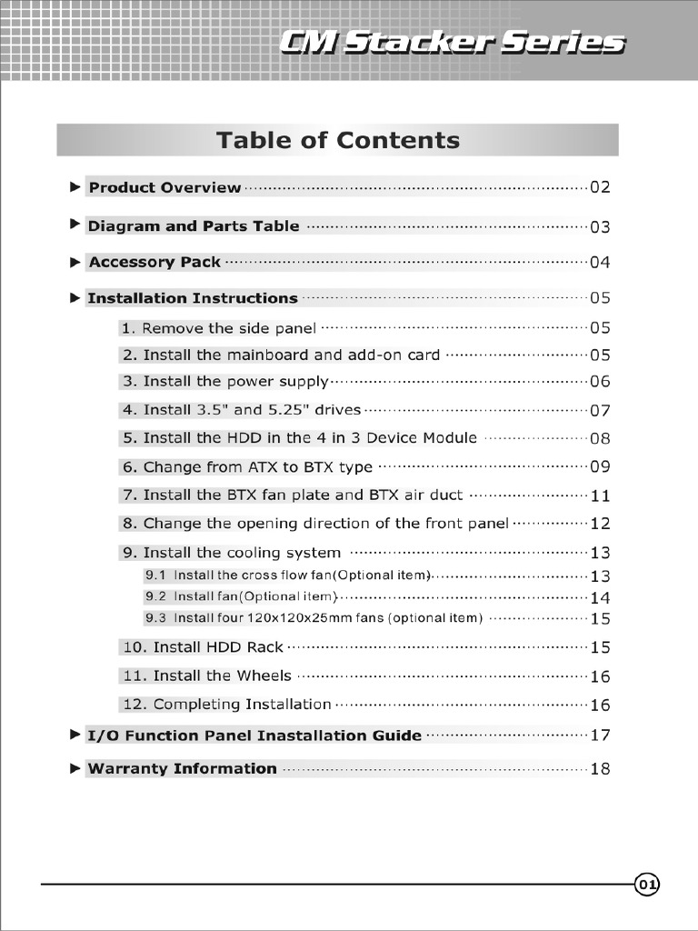 Cooler Master Stacker 831 Manual | PDF