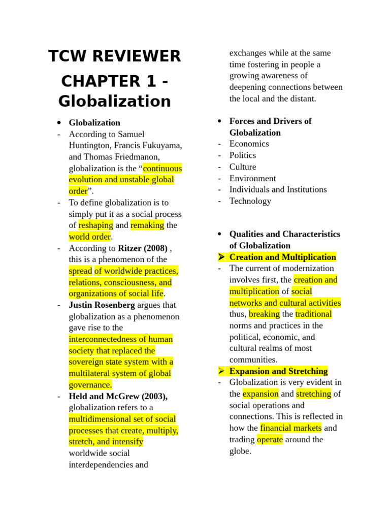 Memang TCW Reviewer | PDF