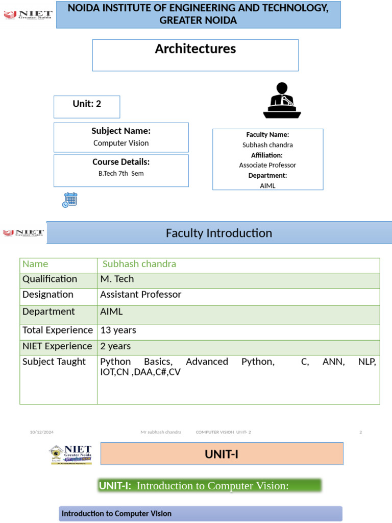 Computer Vision Unit 2 | PDF