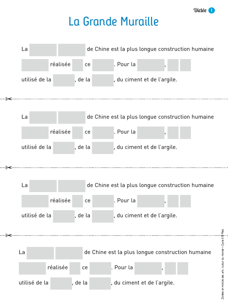 Dictee_a_trous_1 | PDF
