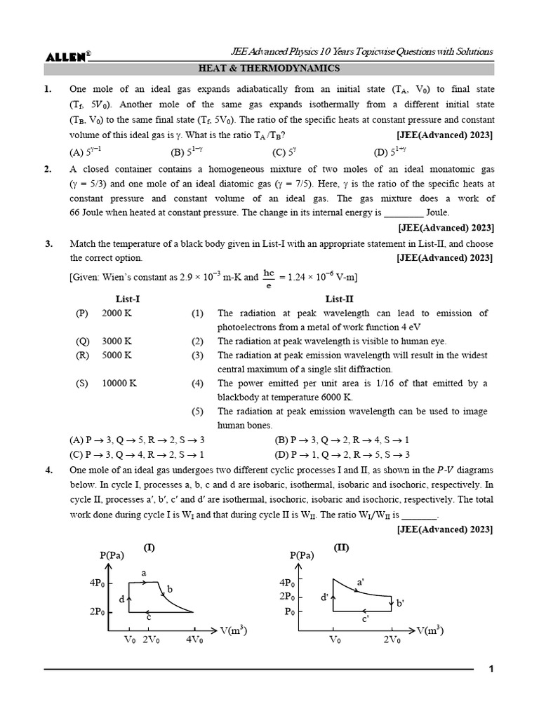 Heat Thermodynamics | PDF