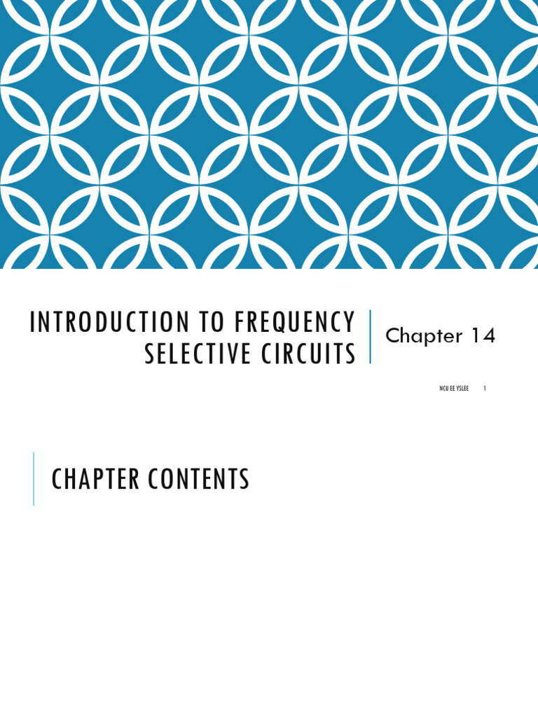 Ch14 Introduction To Frequency Selective Circuits | PDF