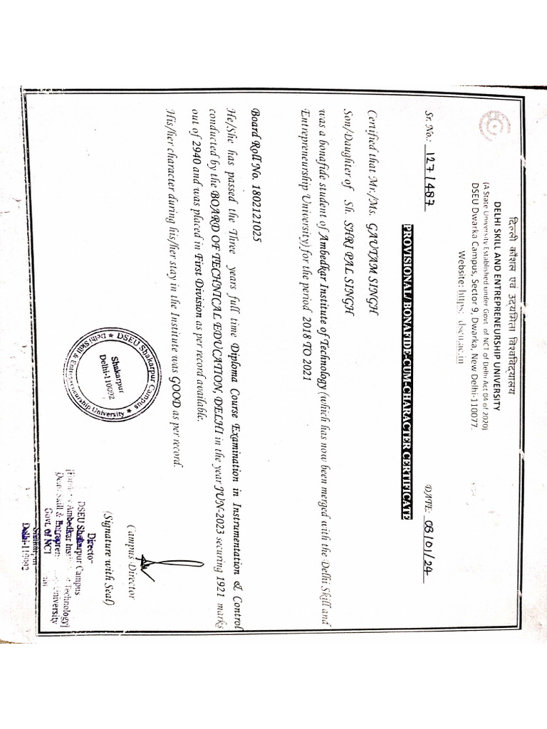 Provisional Certificate GS-IC | PDF