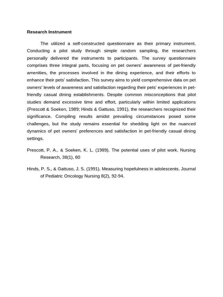 Research Instrument | PDF