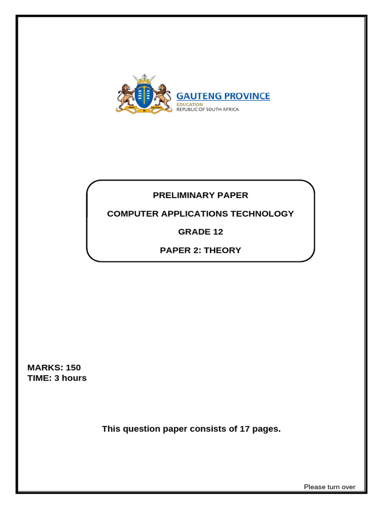 GR 12 Preliminary Exam 2018 - P2 | PDF | Internet Of Things | Computers