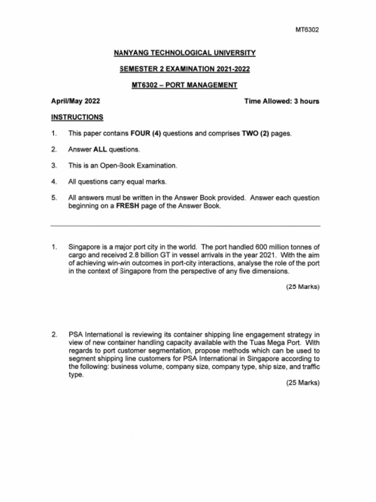 MT6302 2021-2022 Semester 2 | PDF