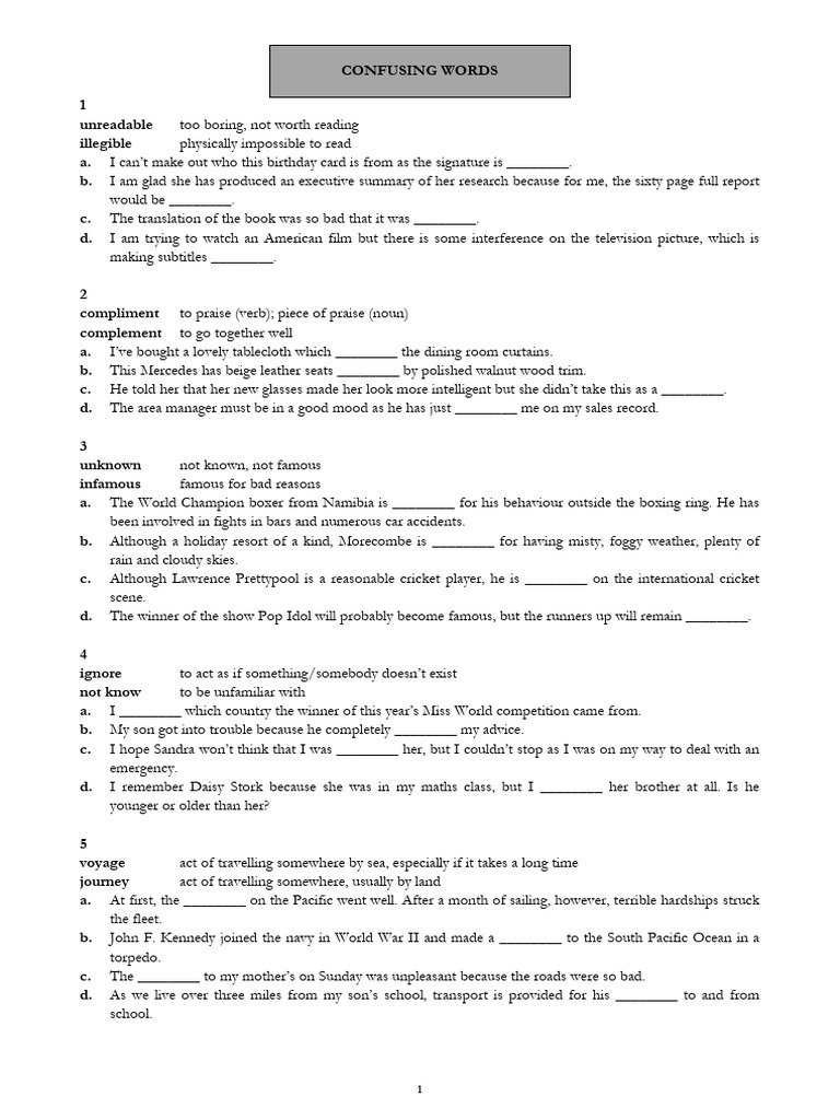 Confusing Words | PDF