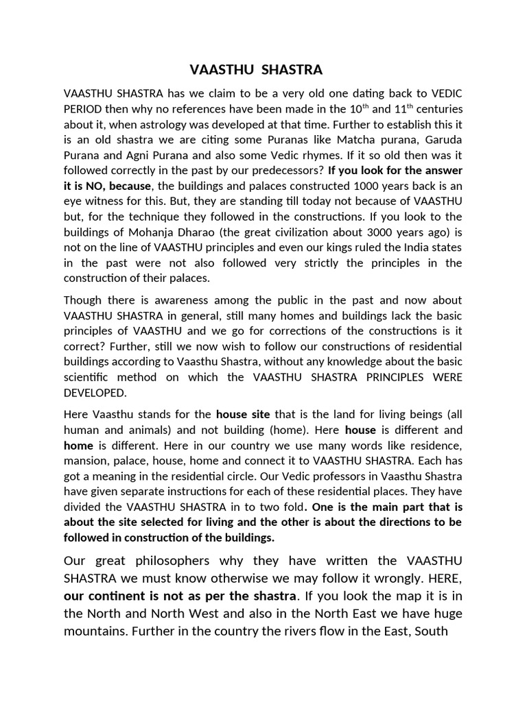 Vaasthu Shastras | PDF