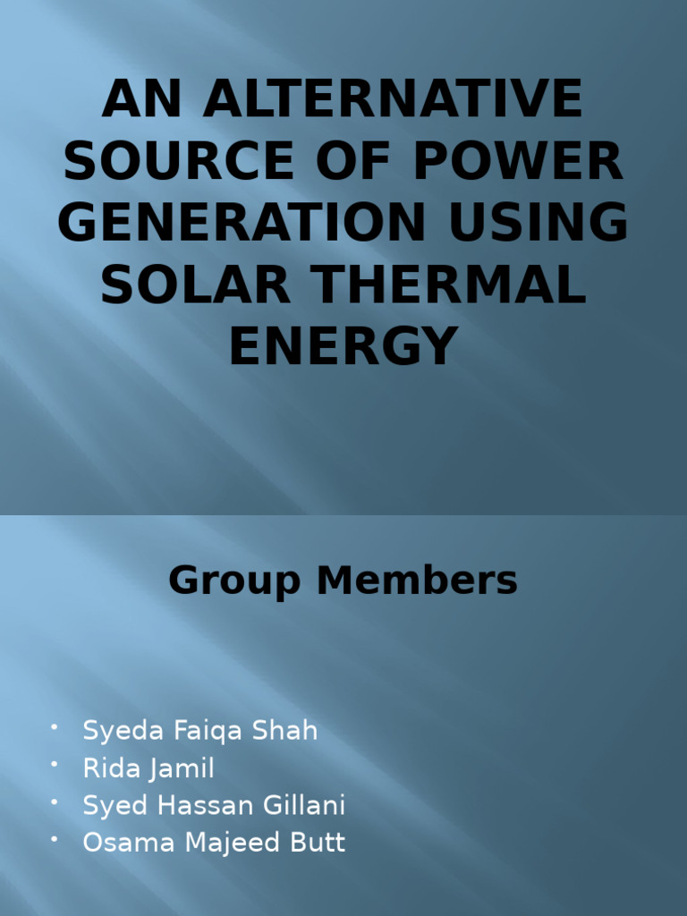 Thermal Solar Power | PDF