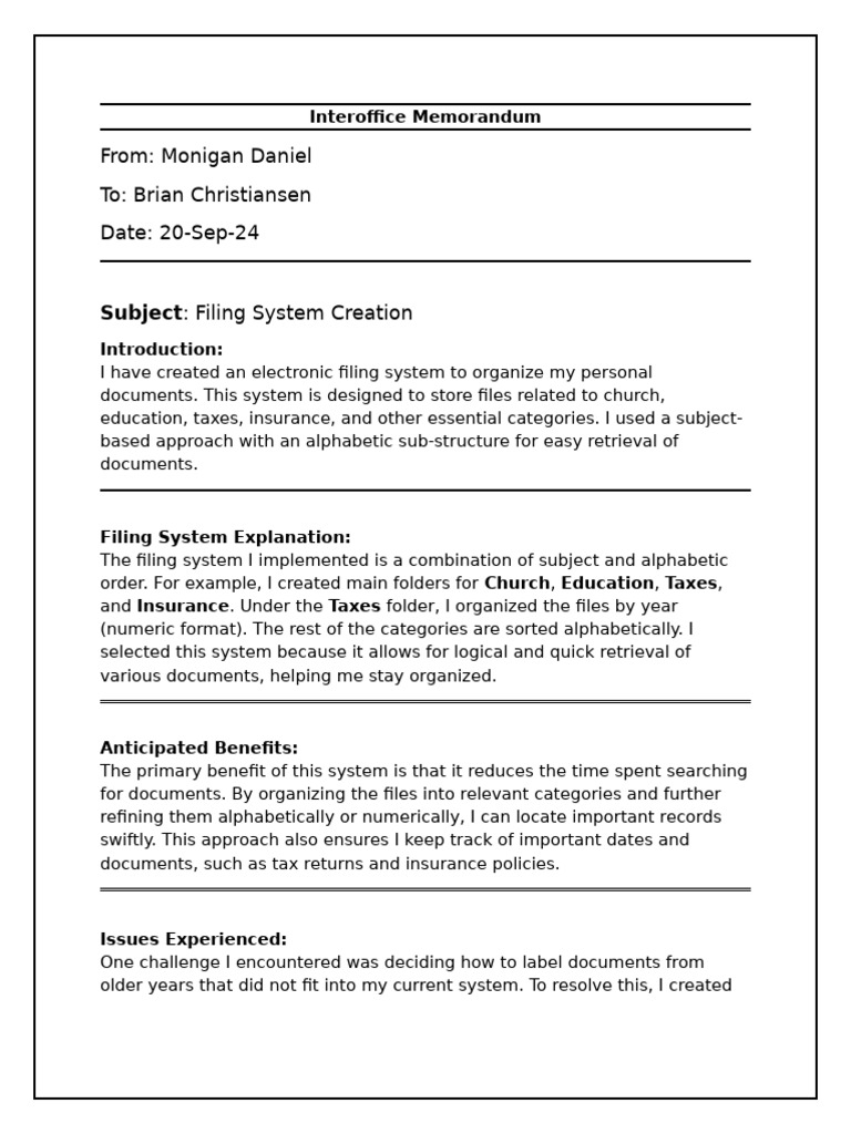 Interoffice Memorandum | PDF