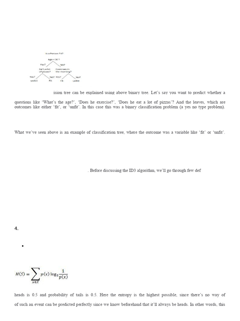 Unit 4 - Decision Tree ID3 | PDF | Statistical Classification | Algorithms