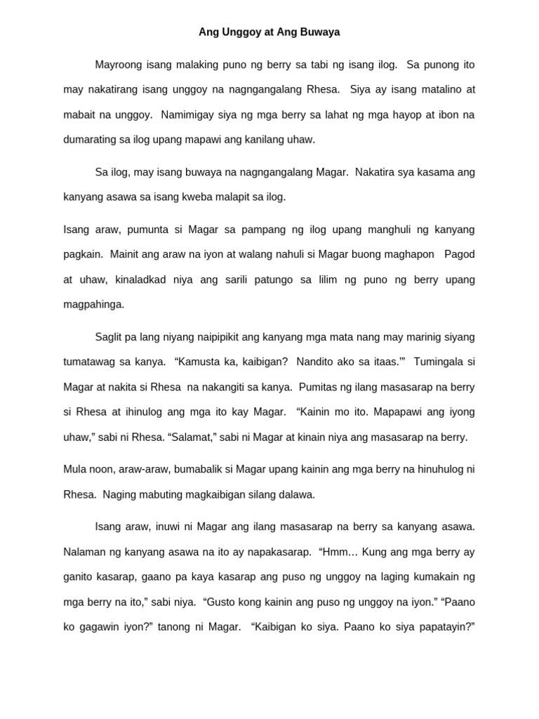 Ang Taksil Na Kaibigan | PDF