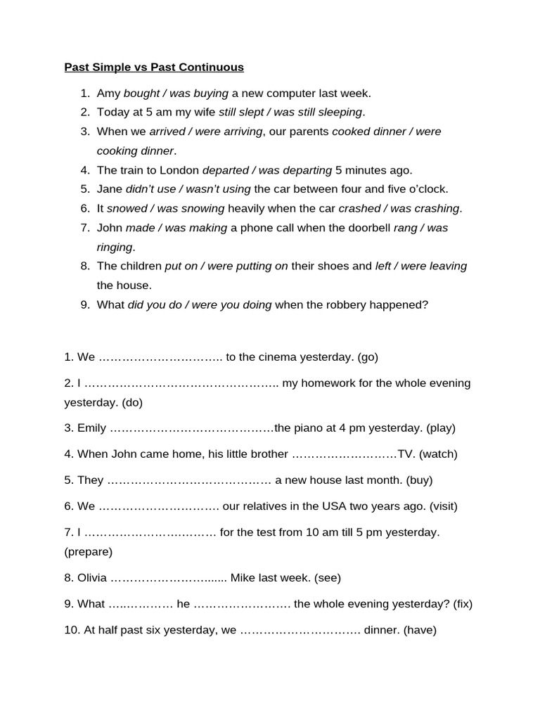Past Simple, Past Continuous | PDF