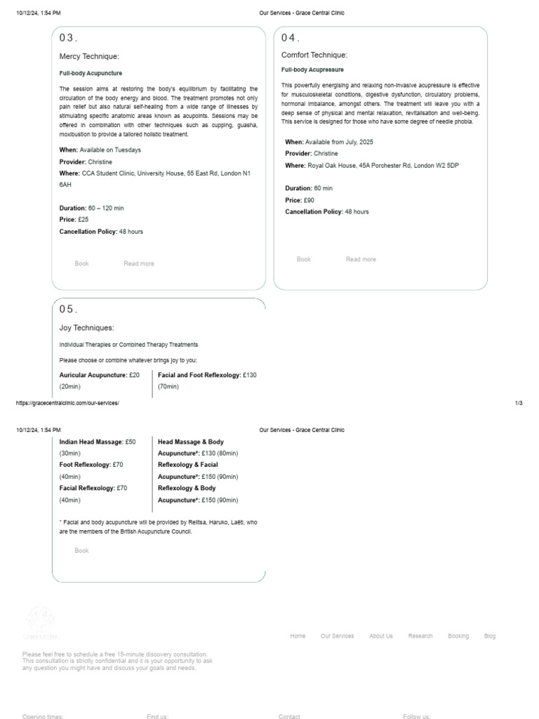 Our Services - Grace L Clinic | PDF