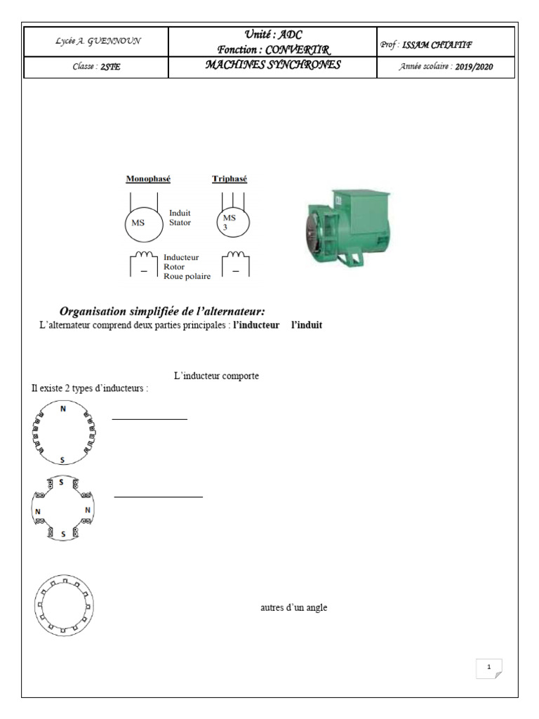 Machine Synchrone Doc Prof | PDF