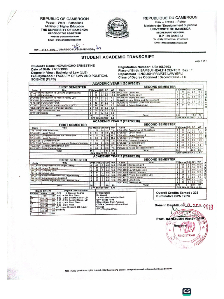 ACADEMIC TRANSCRIPTS | PDF