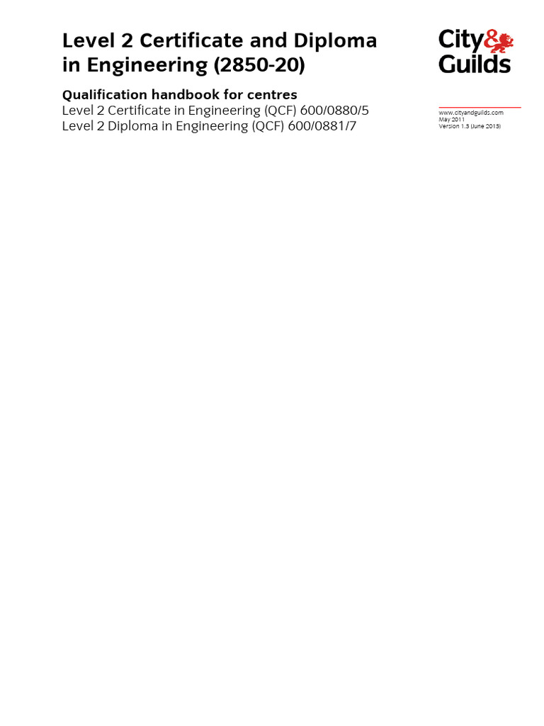 2850 20 L2 Qualification Handbook v1-3 | PDF