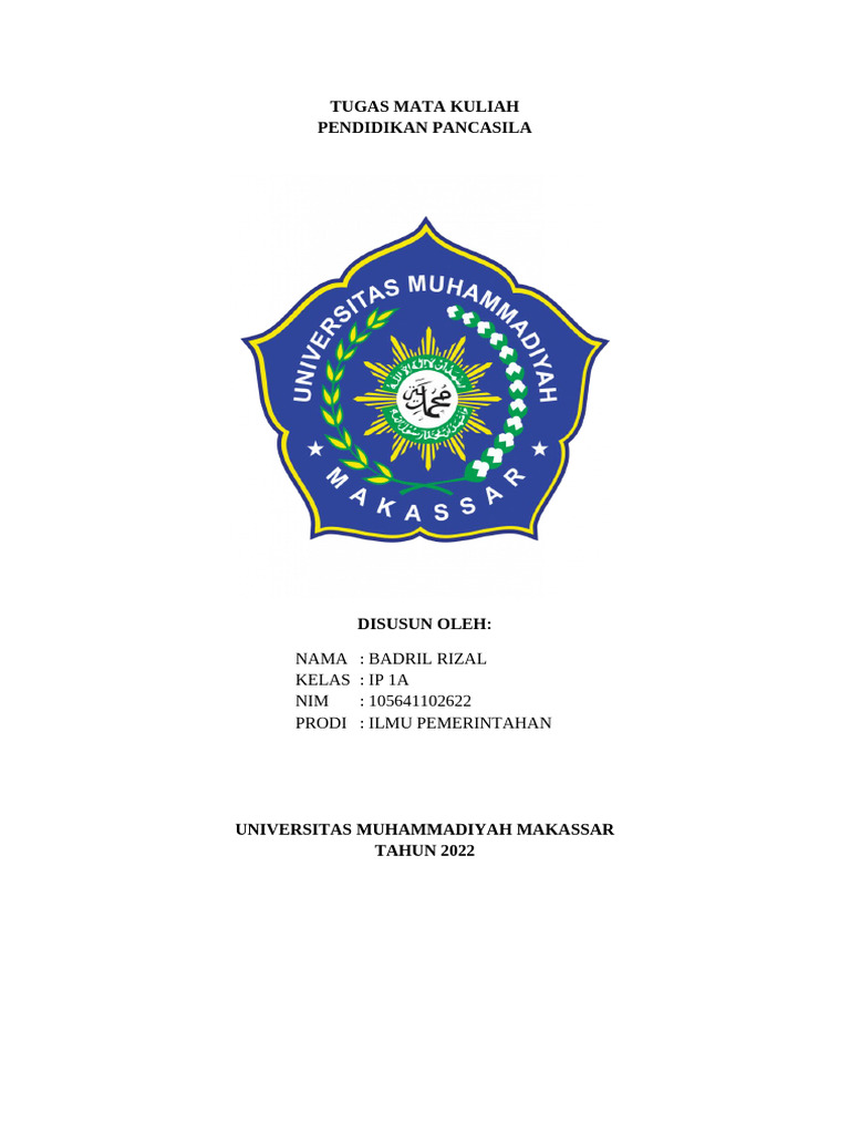 Badril Rizal (Tugas 1 Pendidikan Pancasila) | PDF