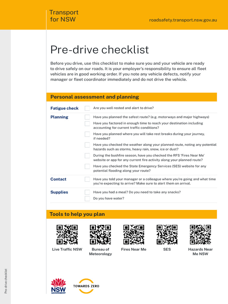 Pre-drive checklist (1) | PDF