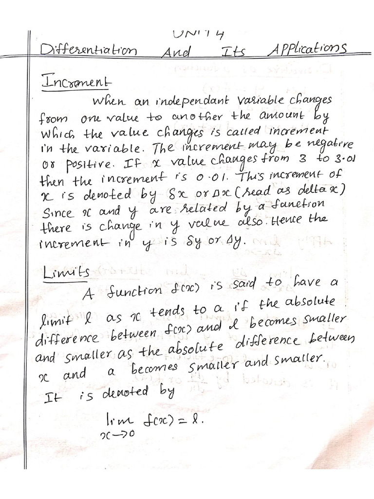 Differentiation Maths | PDF