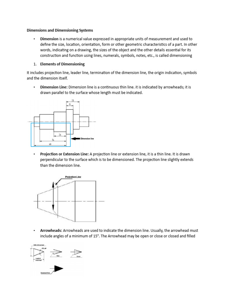 Dimensions and Dimensioning Systems | PDF