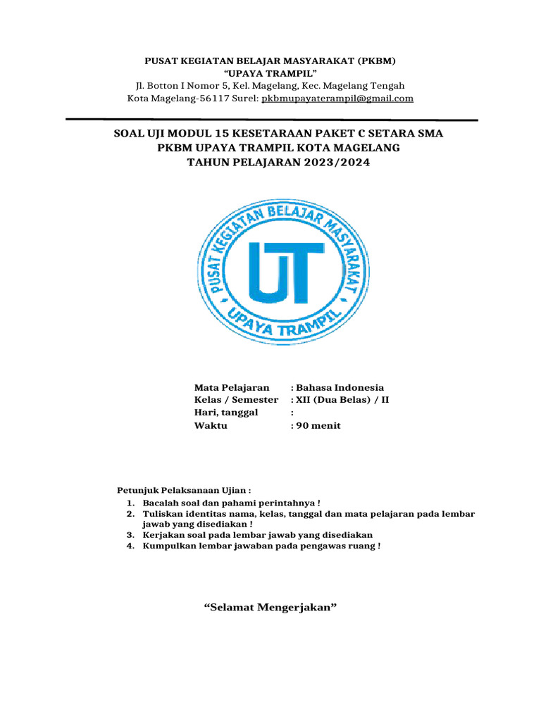 Cover UJI MODUL 15 | PDF