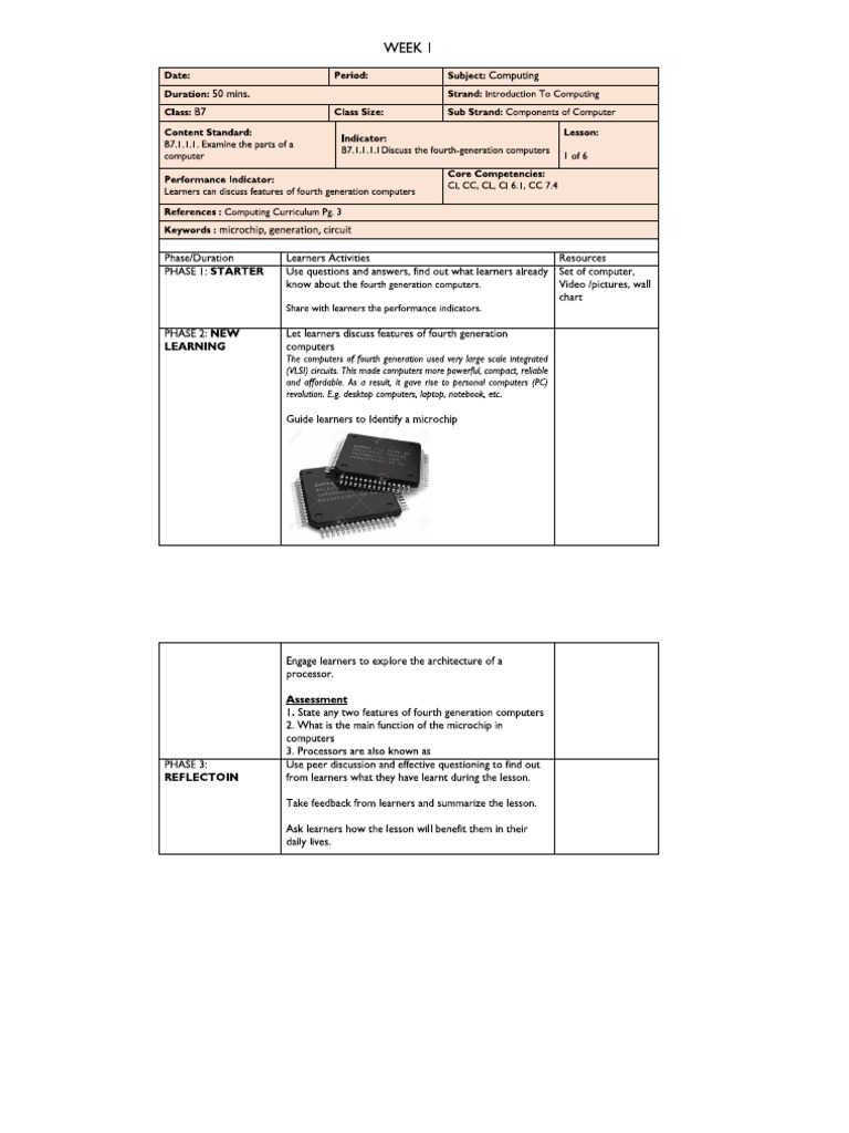b7 Comp t1 All Weeks Lesson Note | PDF