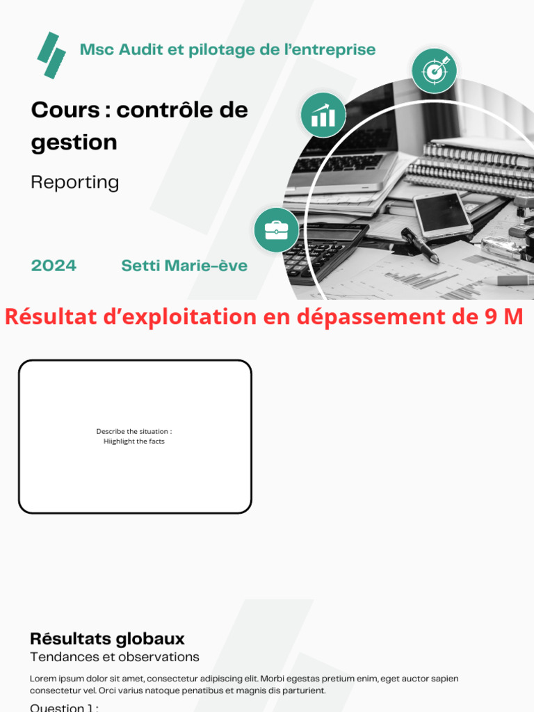 Présentation Rapport Statistique Résultat Sondage Simple Professionnel ...