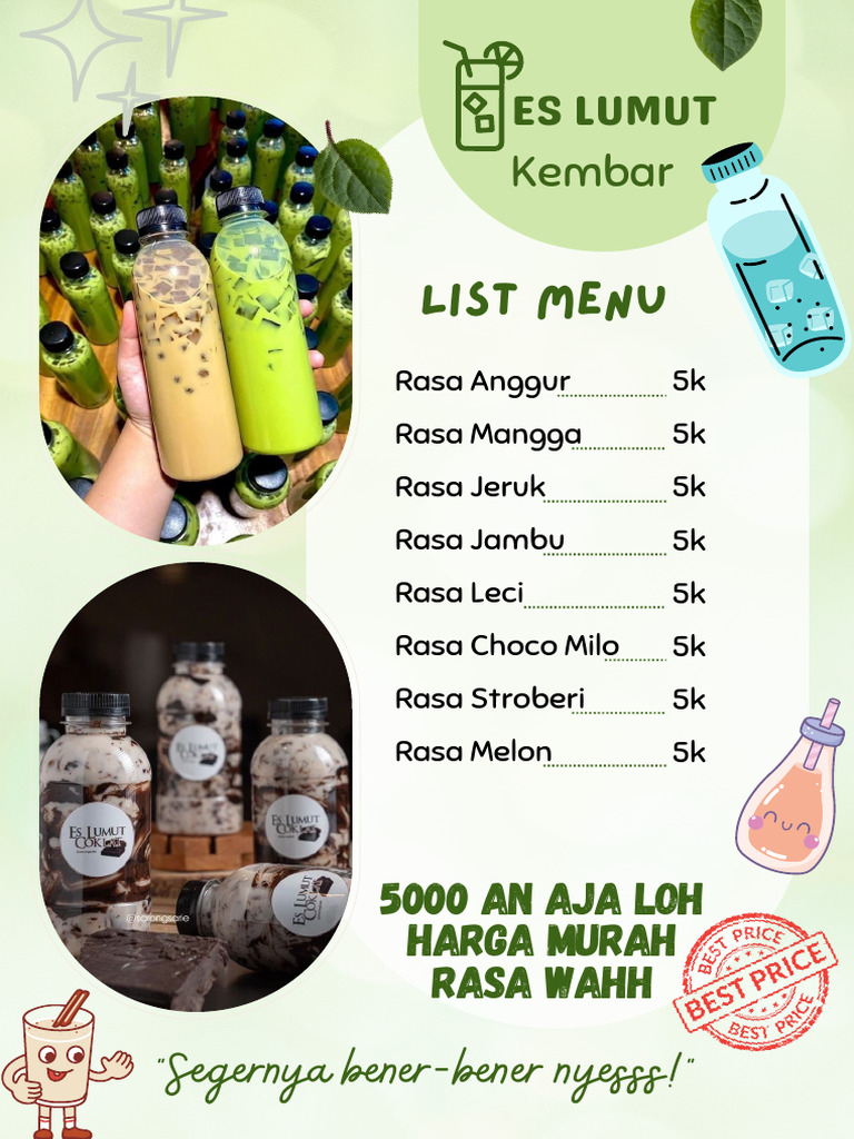 Menu Jual Jus Buah Minuman | PDF