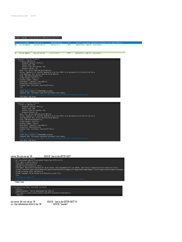 WireShark Lab - HTTP | PDF