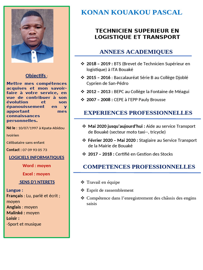 CV Kouakou Pascal | PDF