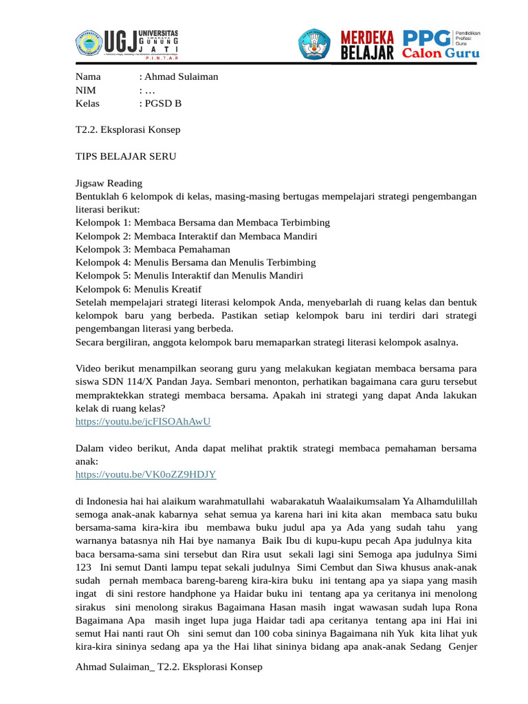 Ahmad Sulaiman - T2.2. Eksplorasi Konsep | PDF